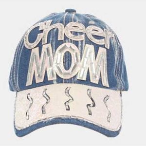 Accessories | Cheer Mom Bling Denim Baseball Cap | Poshmark